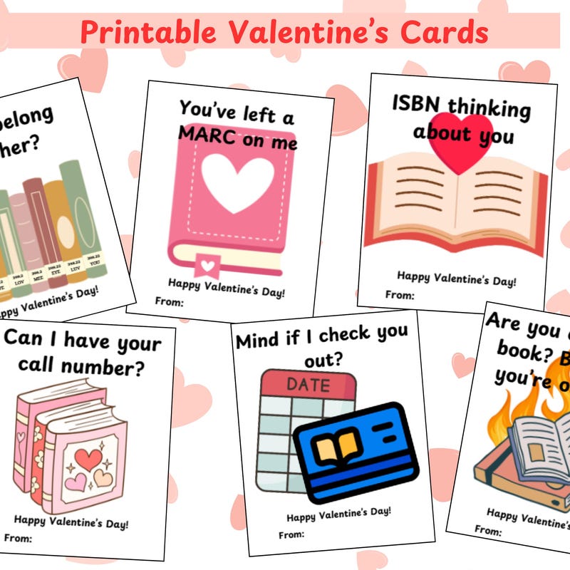 Librarian Valentine - Etsy