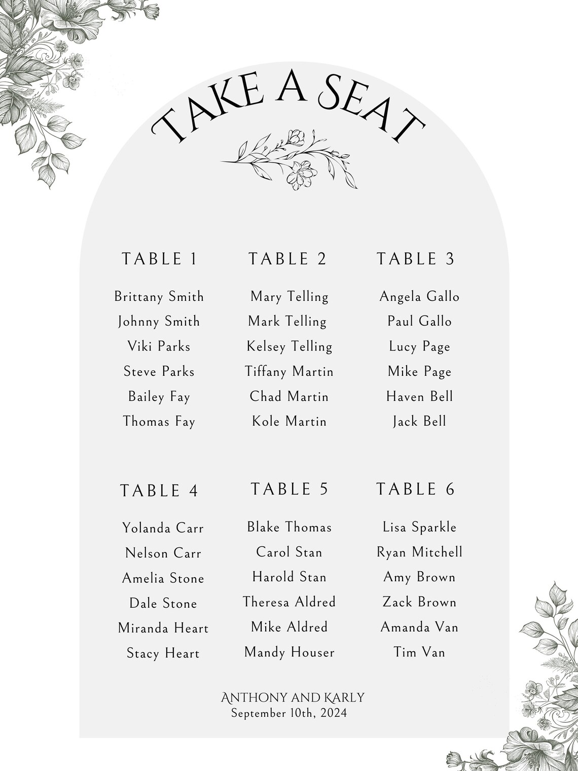 DIGITAL Wedding Seating Chart Template - Etsy