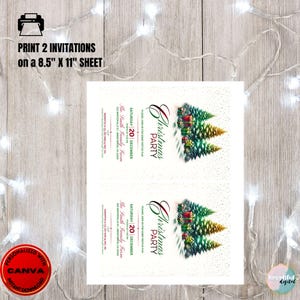 Editable Christmas Tree Invitation Template, Christmas Tree Party ...