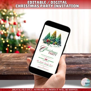 Editable Christmas Tree Invitation Template, Christmas Tree Party ...