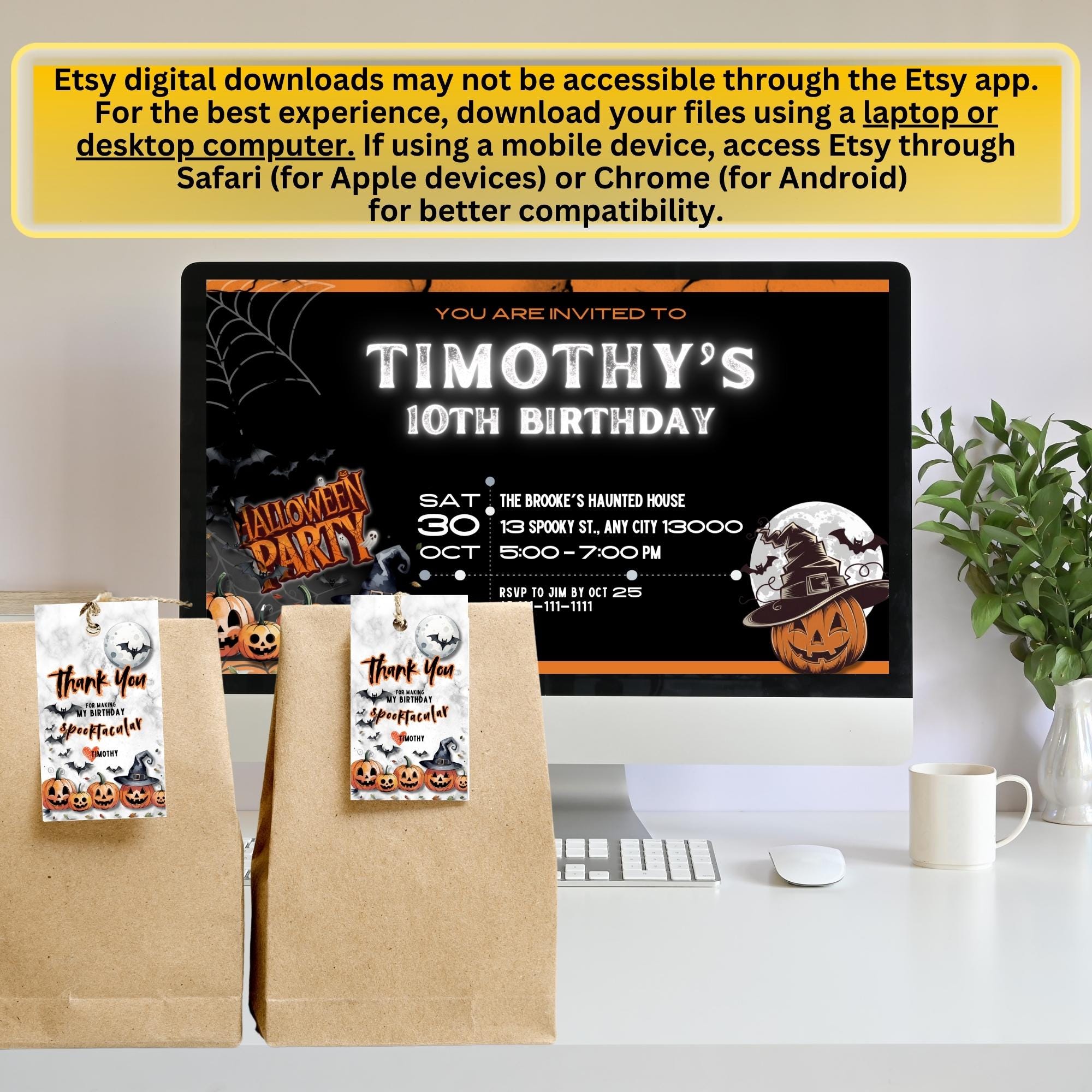 EDITABLE Halloween Ticket Invitation, Editable Invitation, Halloween ...