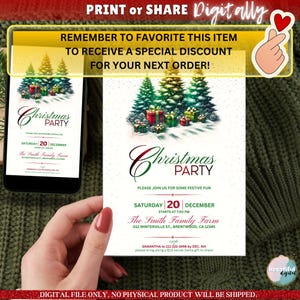 Editable Christmas Tree Invitation Template, Christmas Tree Party ...