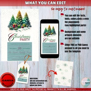 Editable Christmas Tree Invitation Template, Christmas Tree Party ...
