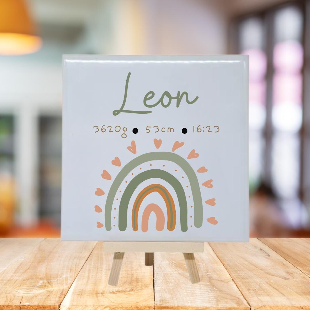 Beautiful Birth Tile With Dates Birth Gift - Etsy