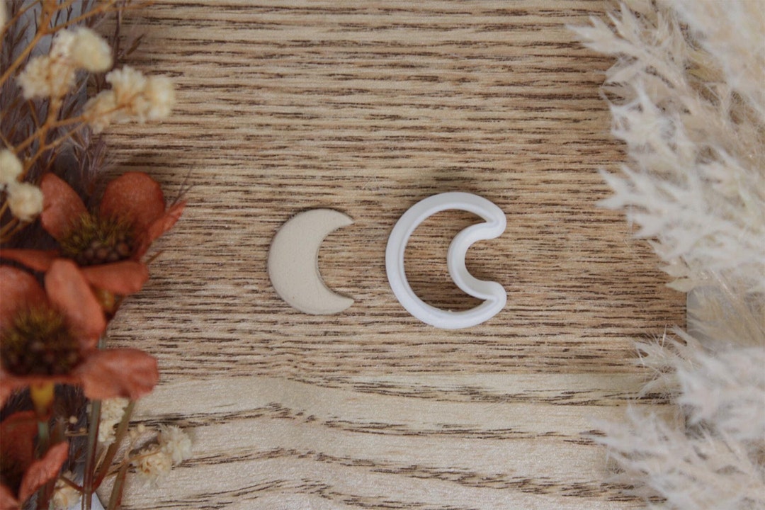 Set of 4 Half Moon Polymer Clay Cutters, Polymer Clay Cutter, Mini Moon ...