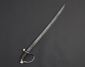 Hand Forged, Custom Damascus Steel Sword 32 Inches, Full Tang, Vikings ...