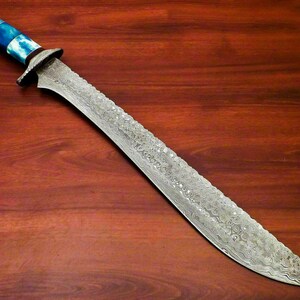 Hand Forged, Custom Damascus Steel Sword 25 Inches, Full Tang, Vikings ...