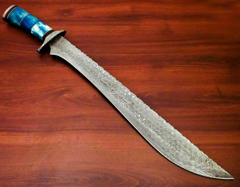 Hand Forged, Custom Damascus Steel Sword 25 Inches, Full Tang, Vikings ...