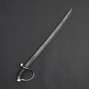 Hand Forged, Custom Damascus Steel Sword 32 Inches, Full Tang, Cutlass ...
