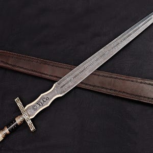 Hand Forged, Custom Damascus Steel Sword 35 Inches, Full Tang, Vikings ...