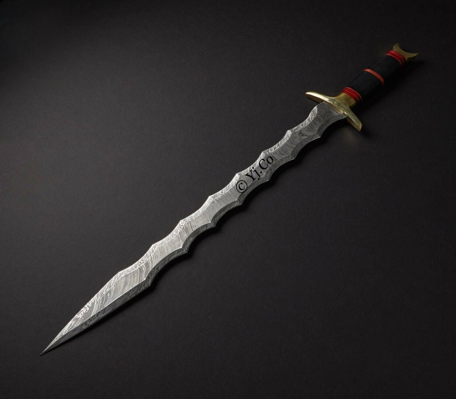 Hand Forged, Custom Damascus Steel Sword 30 Inches, Kris Blade, Keri ...