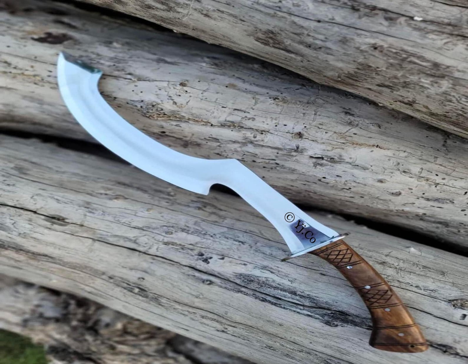 Hand Forged, Custom Damascus Steel Sword 27 Inches, Khopesh Swords ...