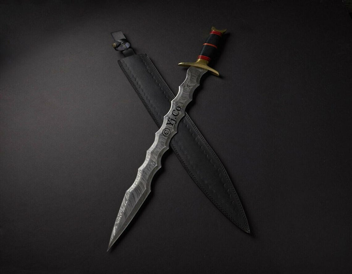 Hand Forged, Custom Damascus Steel Sword 30 Inches, Kris Blade, Keri ...