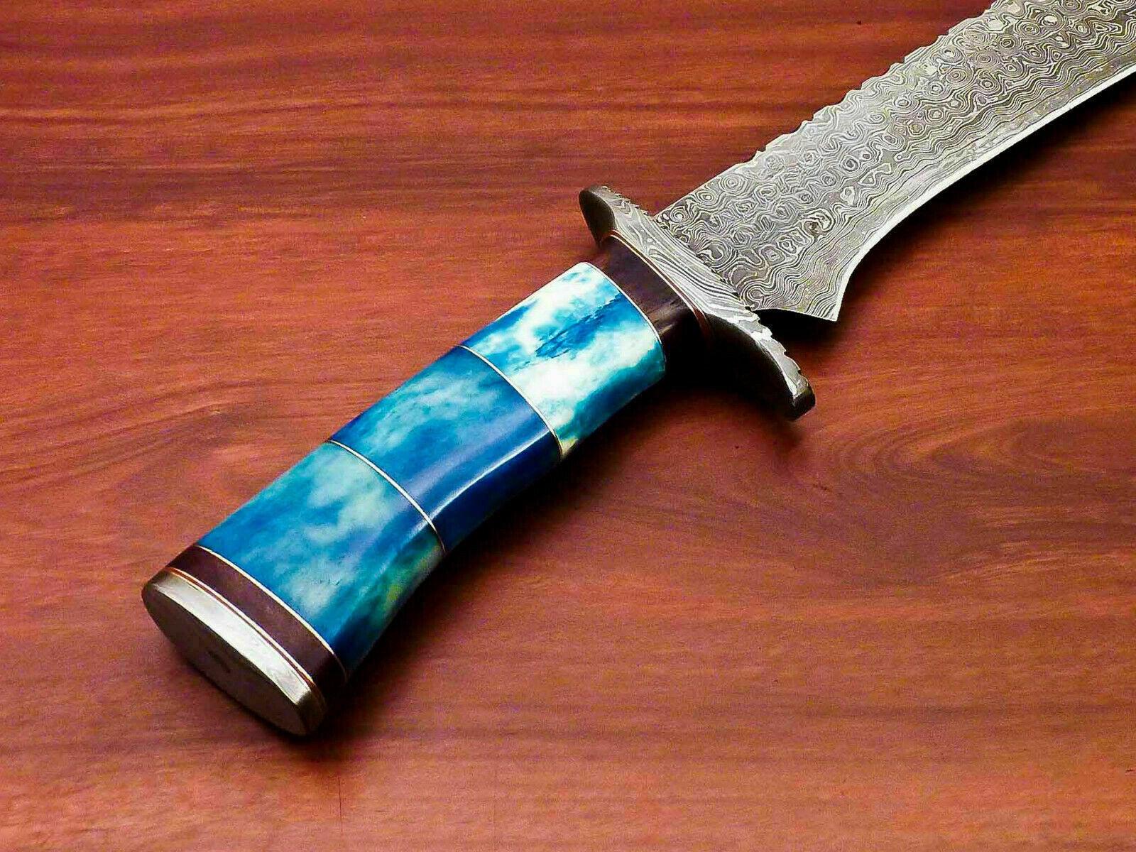 Hand Forged, Custom Damascus Steel Sword 25 Inches, Full Tang, Vikings ...