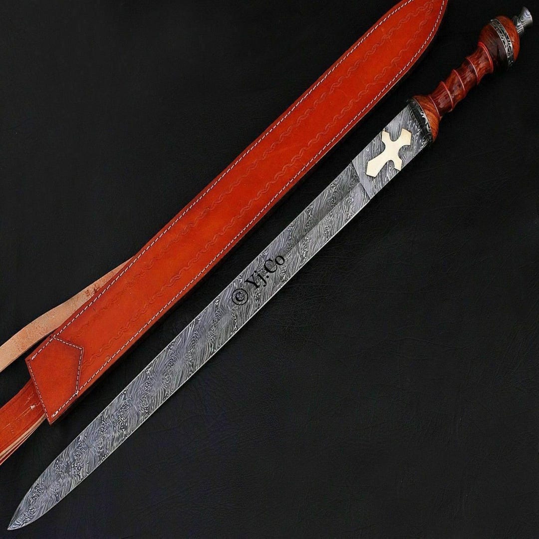 Hand Forged, Custom Damascus Steel Sword 31 Inches, Gladius Swords ...