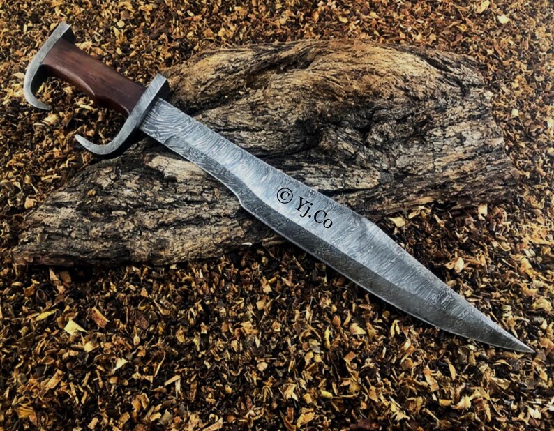 Hand Forged, Custom Damascus Steel Sword 22 Inches, Full Tang, Spartan ...