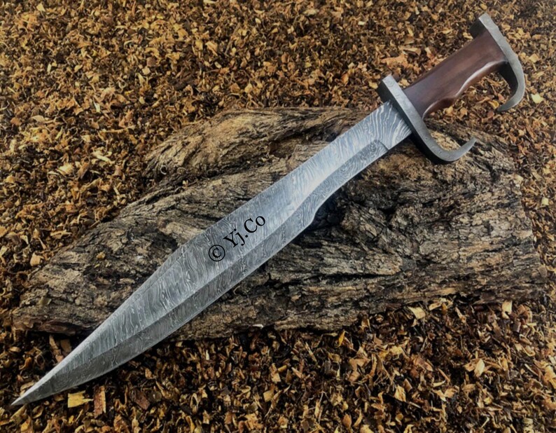 Hand Forged, Custom Damascus Steel Sword 22 Inches, Full Tang, Spartan ...