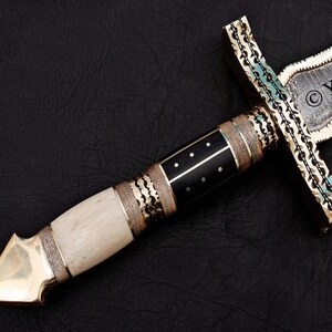 Hand Forged, Custom Damascus Steel Sword 35 Inches, Full Tang, Vikings ...