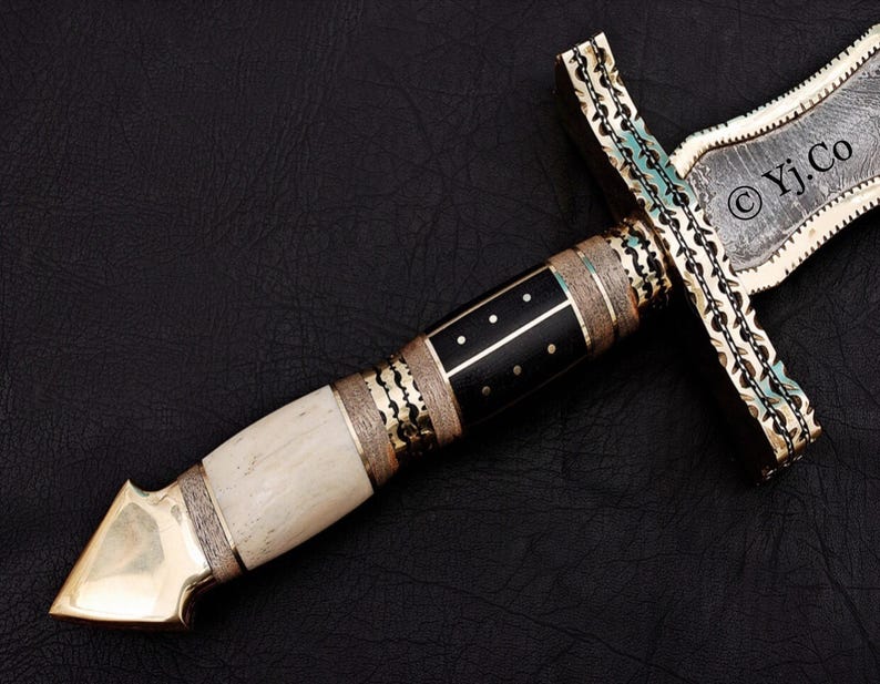 Hand Forged, Custom Damascus Steel Sword 35 Inches, Full Tang, Vikings ...