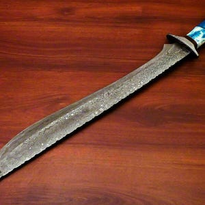 Hand Forged, Custom Damascus Steel Sword 25 Inches, Full Tang, Vikings ...