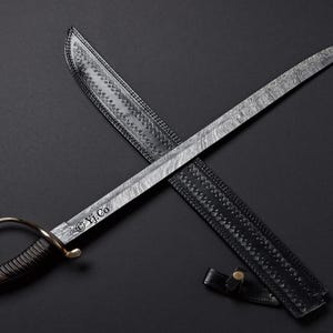 Hand Forged, Custom Damascus Steel Sword 32 Inches, Full Tang, Cutlass ...
