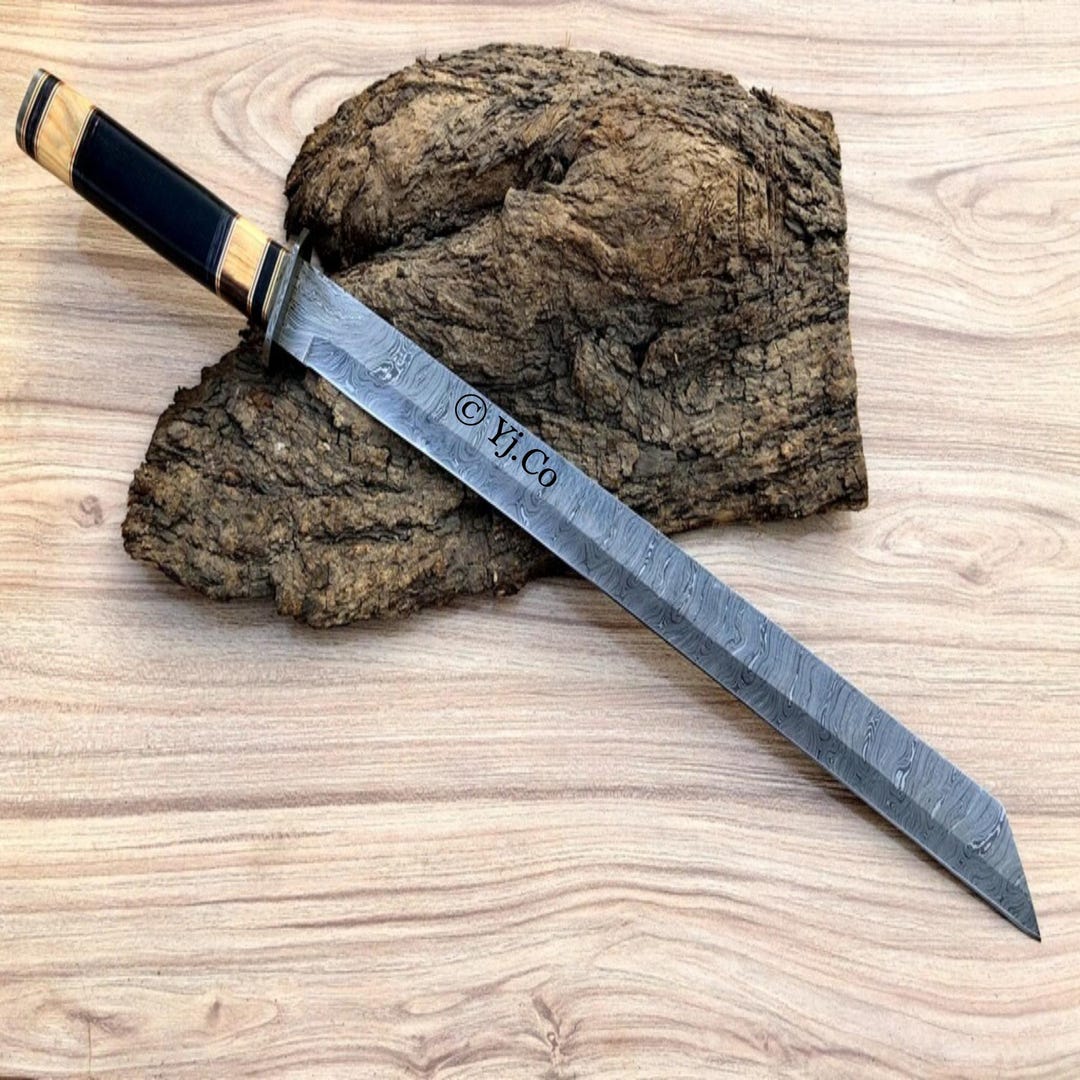 Hand Forged, Custom Damascus Steel Sword 29 Inches, Vikings Dagger ...