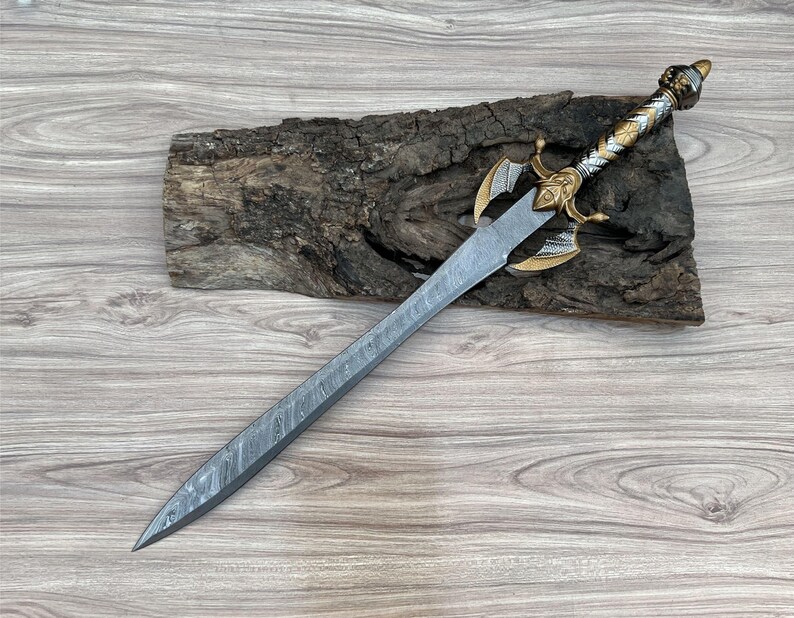 Hand Forged, Custom Damascus Steel Sword 35 Inches, Full Tang, Viking ...