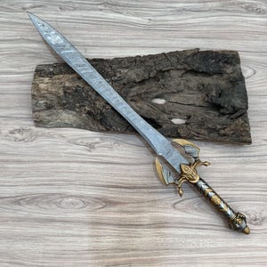 Hand Forged, Custom Damascus Steel Sword 35 Inches, Full Tang, Viking ...