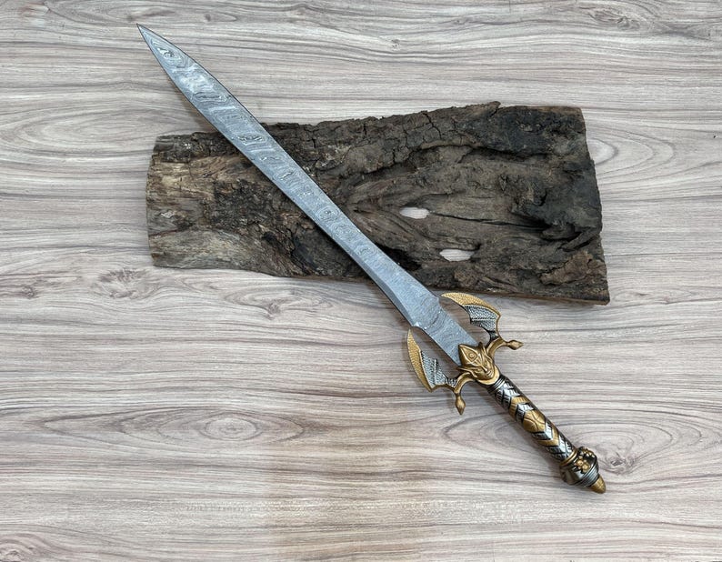 Hand Forged, Custom Damascus Steel Sword 35 Inches, Full Tang, Viking ...