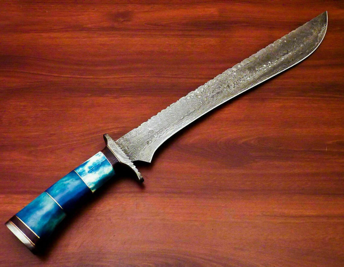 Hand Forged, Custom Damascus Steel Sword 25 Inches, Full Tang, Vikings ...