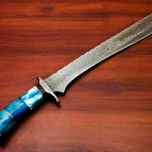 Hand Forged, Custom Damascus Steel Sword 25 Inches, Full Tang, Vikings ...