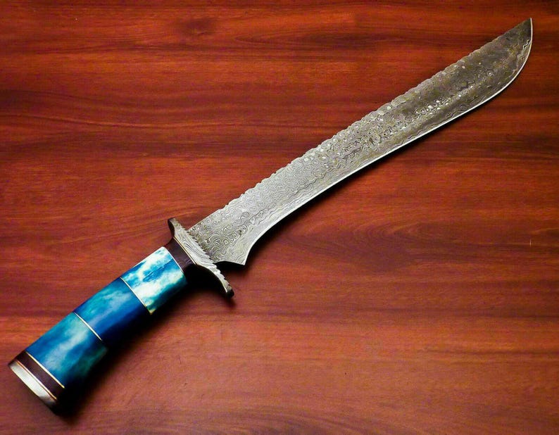 Hand Forged, Custom Damascus Steel Sword 25 Inches, Full Tang, Vikings ...