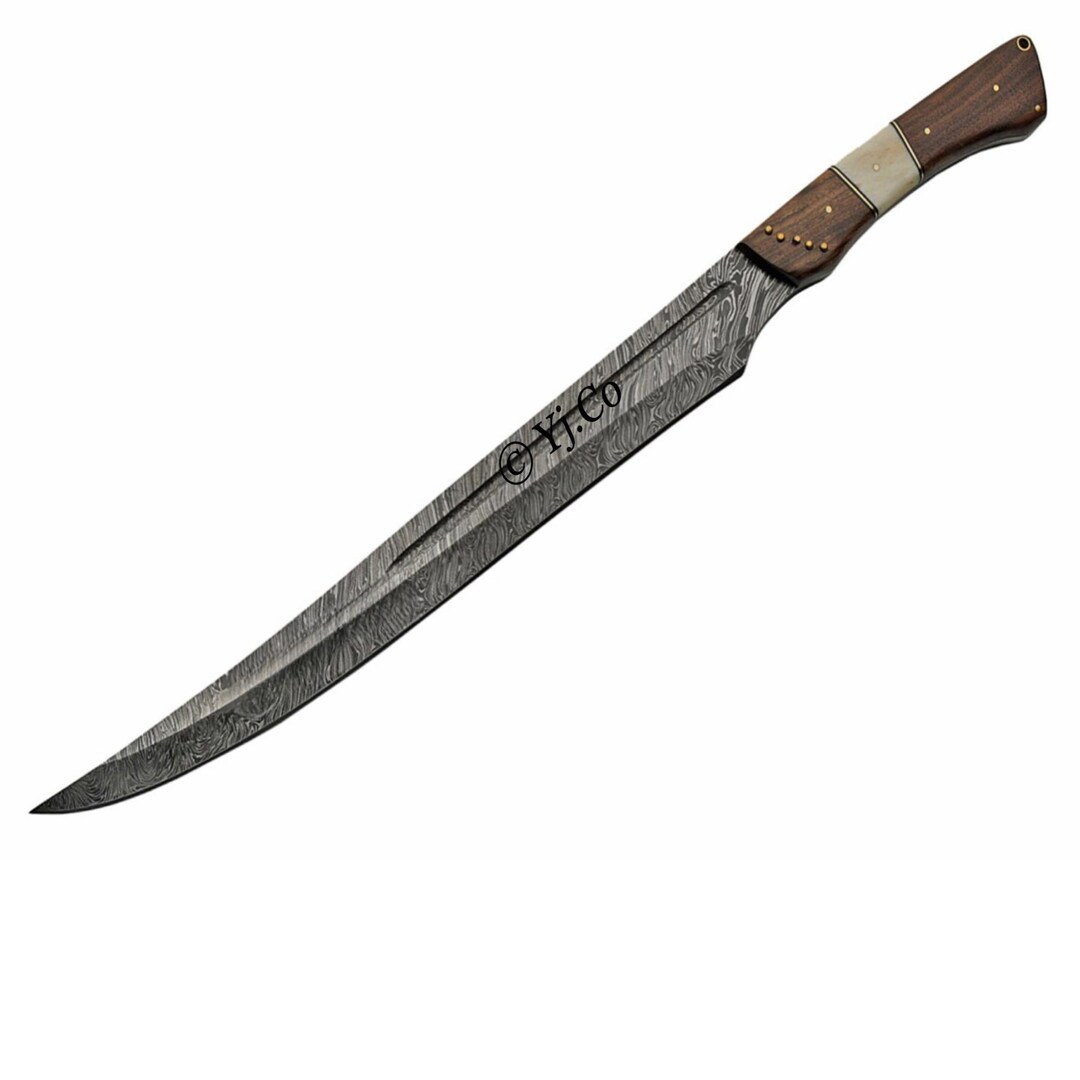 Hand Forged, Custom Damascus Steel Sword 25 Inches, Full Tang, Vikings ...