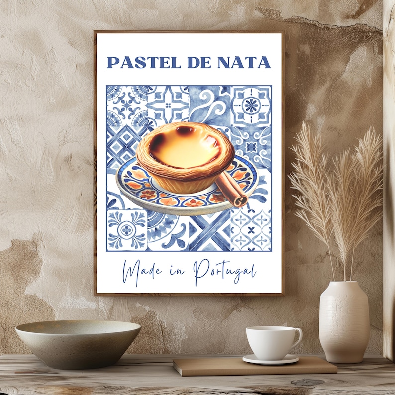 50% OFF! Pastel De Nata Digital Printable Wall Art | Portuguese Kitchen ...