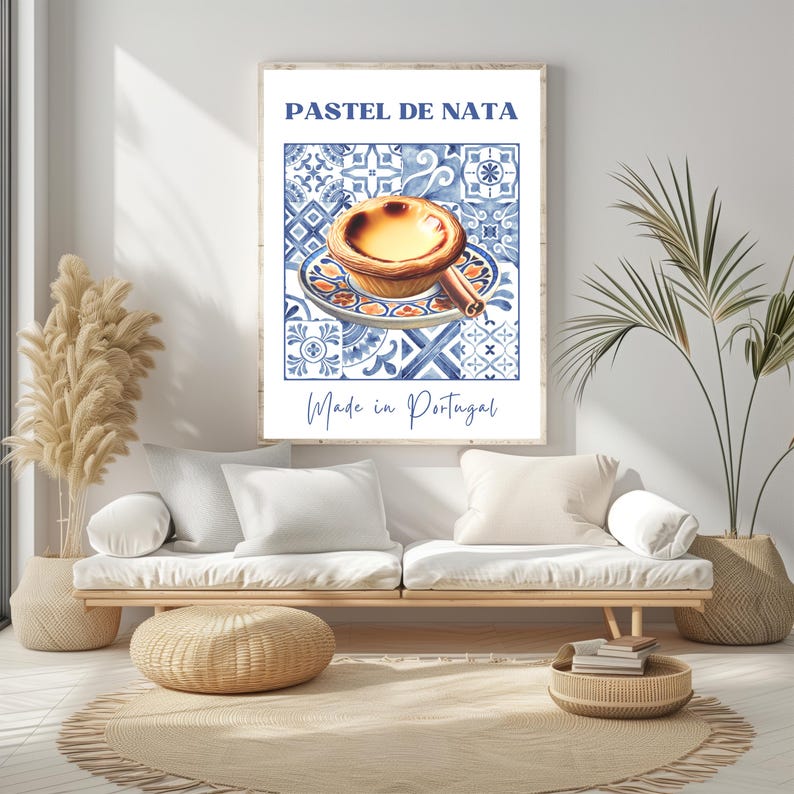 50% OFF! Pastel De Nata Digital Printable Wall Art | Portuguese Kitchen ...