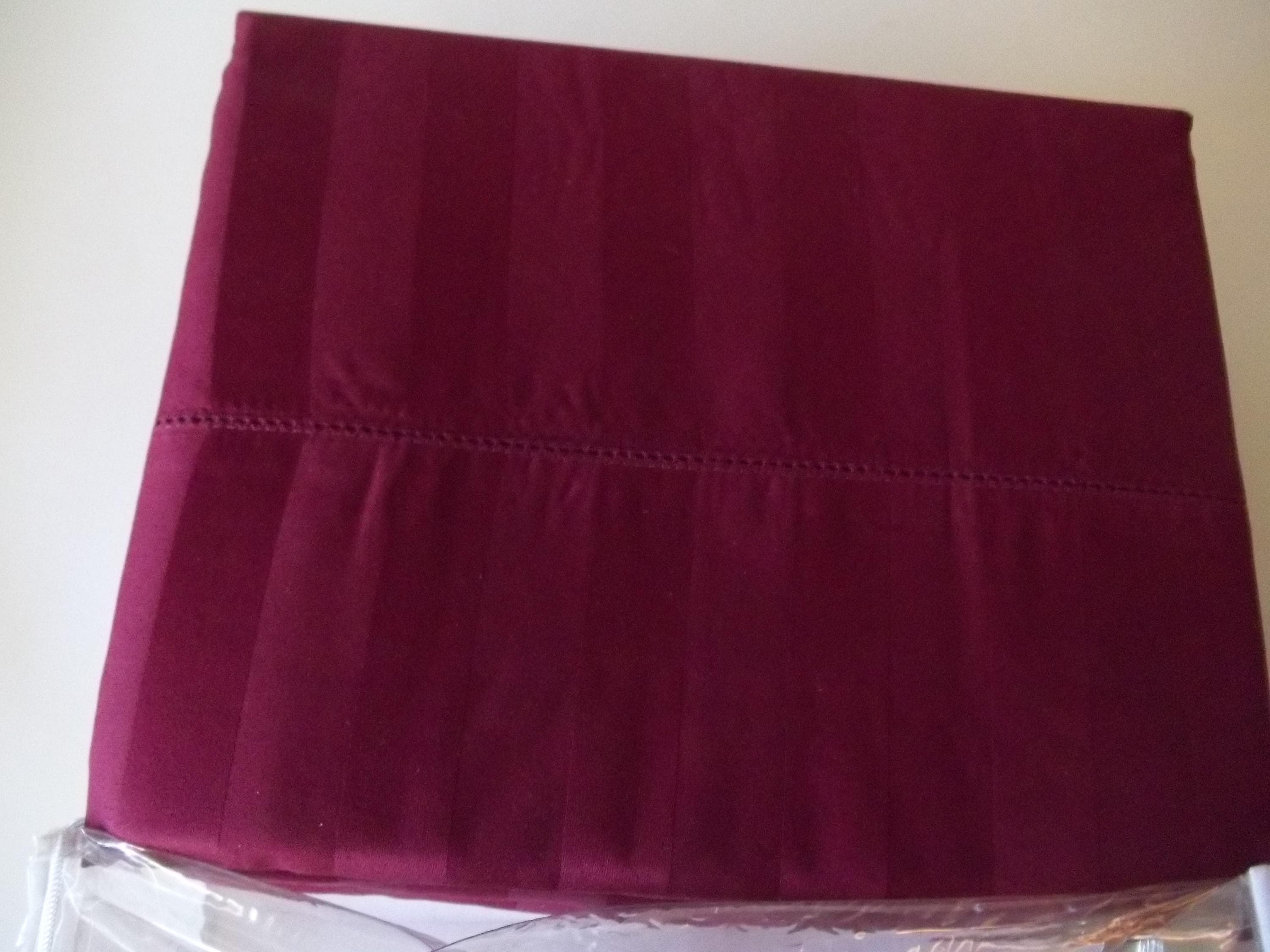 Vintage Martex Damask Stripe Full Sheet Set, Burgundy, Cotton Deep ...
