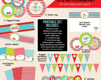 Pizza Cupcake Toppers Pizza Party Cupcake Toppers Fast Food - Etsy