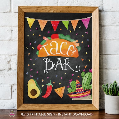 Printable Taco Bout a Party Sign DIY Fiesta Bridal Shower - Etsy