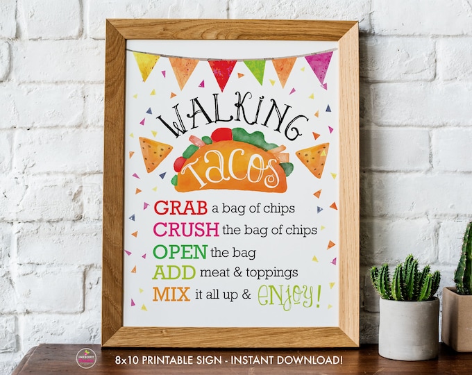 Printable WALKING TACOS Sign, Instant Download, 8x10, Digital PDF ...