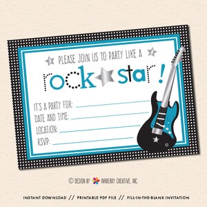 Little Rockstar Boy Birthday Party Diy/printable Complete Party Pack ...