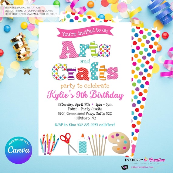Arts And Crafts Birthday Invitation This Paper Craft Birthday Cake