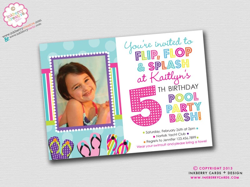 Flip Flop Splash Birthday Party DIY Printable Party Pack - Etsy