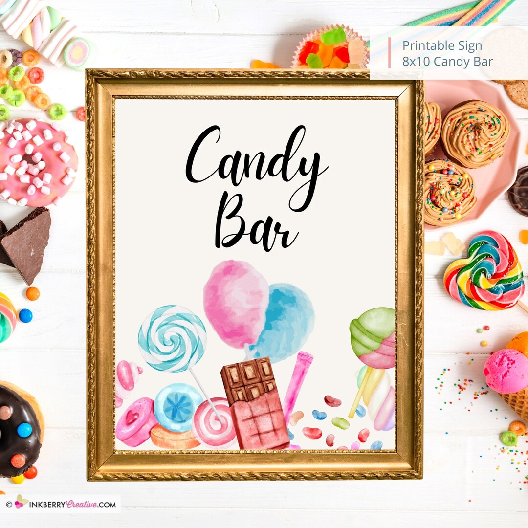 Printable Candy Bar Sign, Wedding Sign, Bridal Baby Shower Birthday ...
