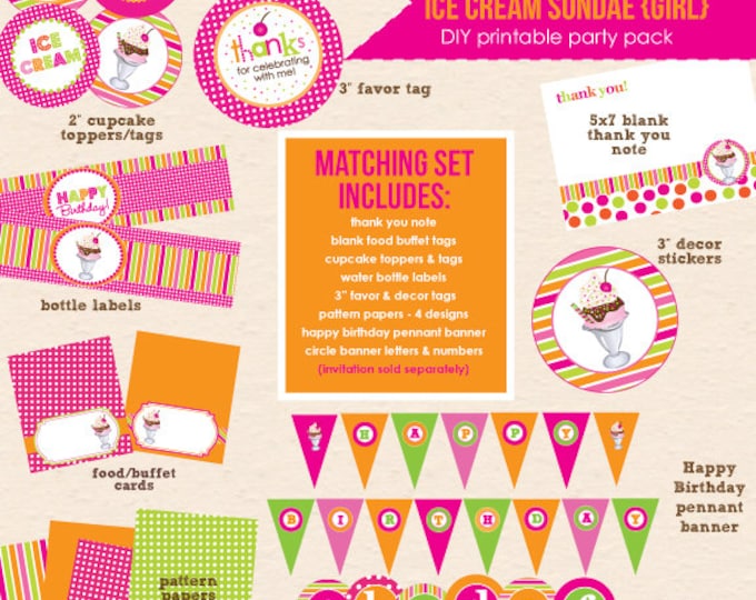 Ice Cream Social Printable Party Pack Kit Instant Download - Etsy Canada