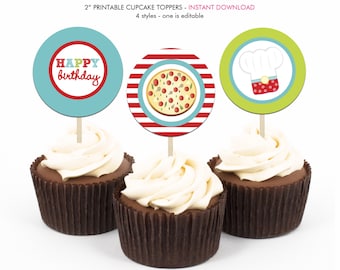 Chef Cupcake Toppers | Etsy