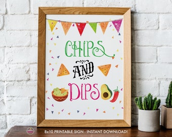 Printable Taco Bar Sign, DIY Fiesta, Bridal Shower, Baby Shower ...