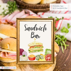 Printable Sandwich Bar Sign, Wedding Sign, Bridal Baby Shower Birthday ...