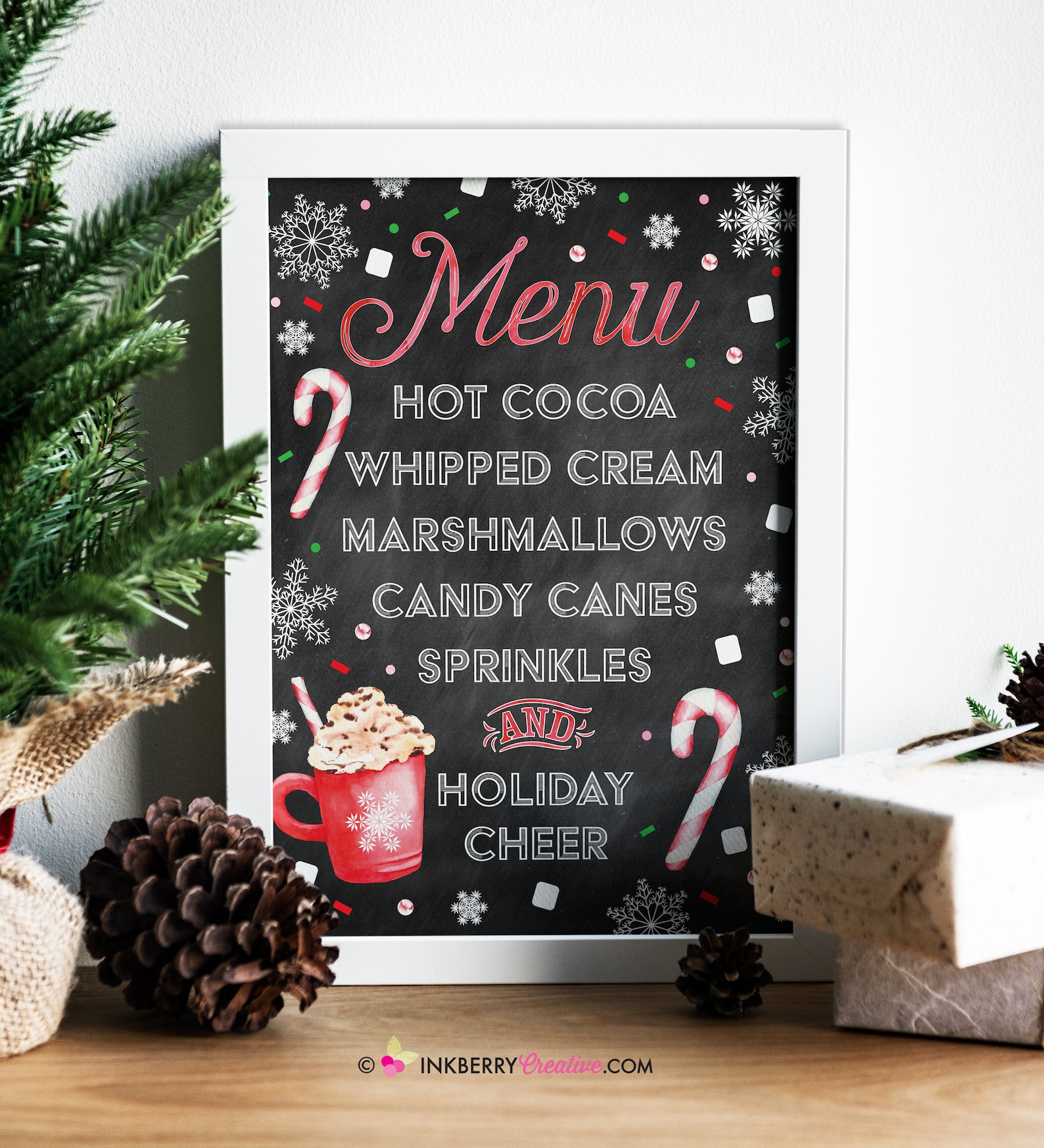 Hot Cocoa Bar, Hot Chocolate Bar, Printable Menu, Sign - Chalkboard ...