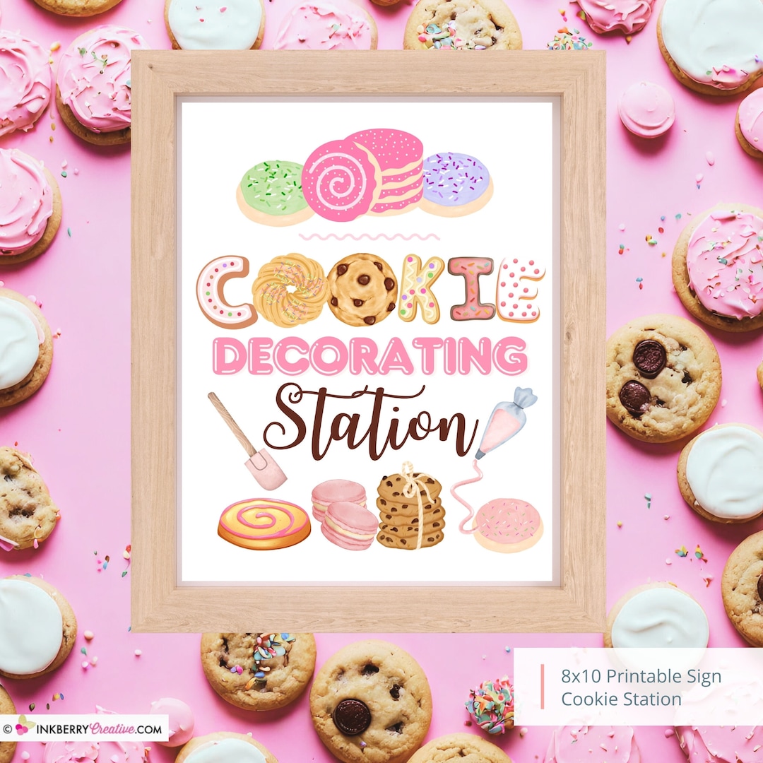 Printable Cookie Decorating Station Sign, Kids Baking Birthday Sugar ...