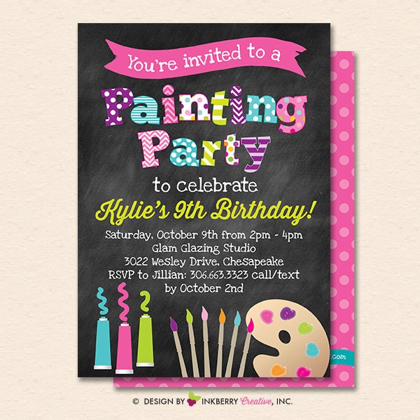 Painting Art Invitation Painting Invite Painting Art Party | Etsy